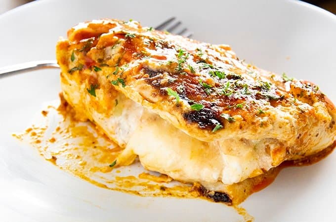 Cheesy Buffalo Stuffed Chicken Breast - The Salty Marshmallow